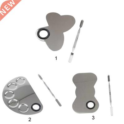 Salon Stainless Steel Cosmetic Makeup Palette Spatula Mixing
