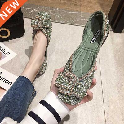 Women Ballet Flats 2021 Bling Crystal Diamond Dress Flats La