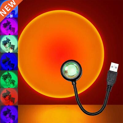 Led USB Sunset Lamp Night Light Projector Birthday Party Dec