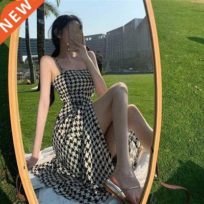 Thousand-bird halter skirt women's summer 2022 new long skir