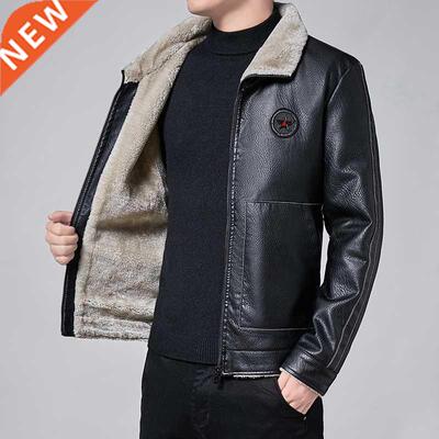 Men Winter New Leather Jackets Autumn and Winter Fur Coat wi