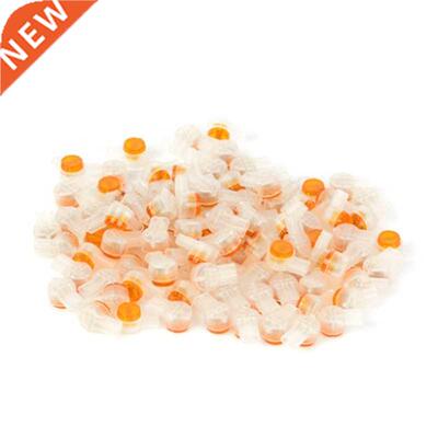 100-Pack 2 Port Crimp Connection Terminals Waterproof Orange