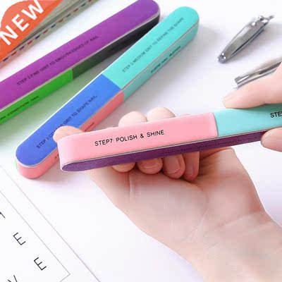 1Pc Nail Buffer Block Nail Art Colorful Frosted Six sided M