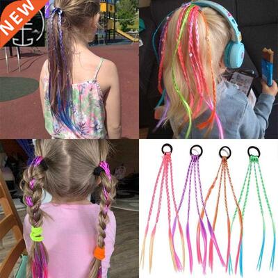 Children color wig braid ponytail fashion hair rope hemp