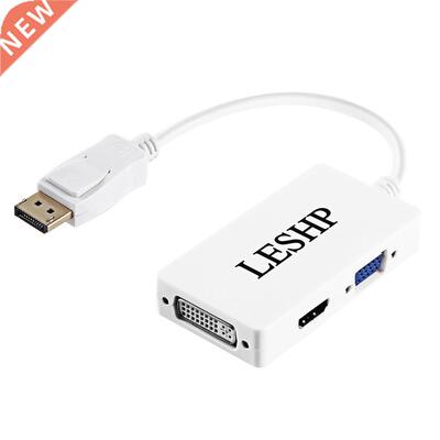 LESHP White 1080P DP Male To DVI/VGA/HDMI-compatible Female