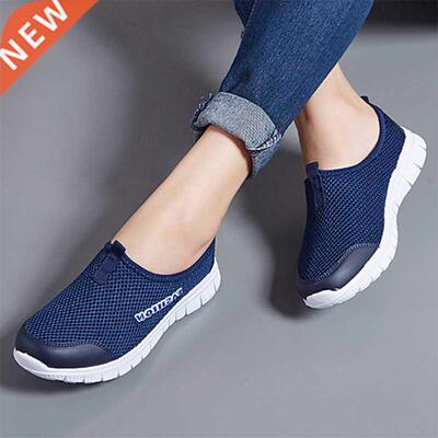 Spring Summer Women Snekers Brethble Mesh Light Flt Lof