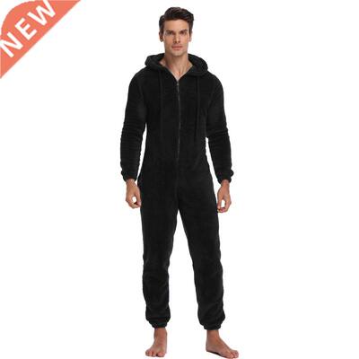 Men Warm Teddy Fleece Onesie Fluffy Sleep Lounge Adult Sleep