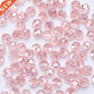 4 6 8 MM Transparent Round Glass Austria Faceted Crystal B