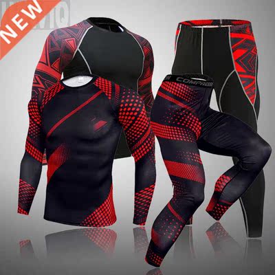 Men's Thermal underwear Set MMA Tactics Fitness leggings bas
