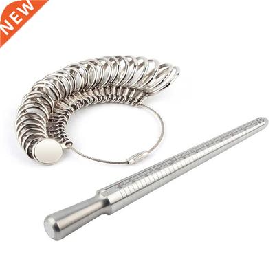 Slver Rng-szer Gauge Tool Fnger Szng Measurng Stck