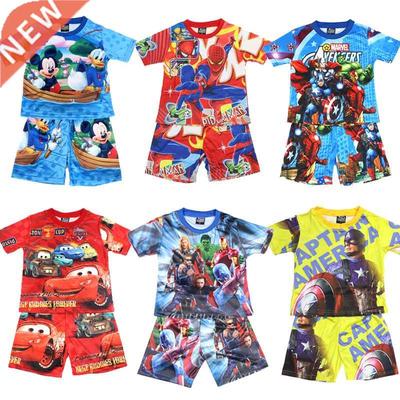 Boys Sets Mickey Mouse Short Sleeve Kids Clothes Summer Chil
