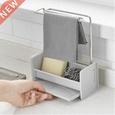 Kitchen Sponge Holder Sink Cleaning Brush Soap Rack Drain Tr