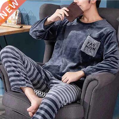 Pajama Man Warm Sleepwear Men's Flannel Winter Thick