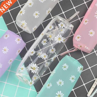 1Pc Mew Kawaii Daisy Pencil Case Transparent Daisy Candy Col