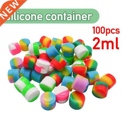 100pcs 2ML Nonick Silicone Container Non-ick Oil Wax Jar