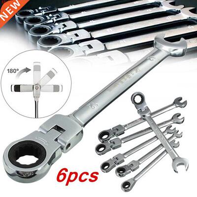 6pcs a Set 6mm-12mm Flexible Pivoting Head Ratchet Combinati