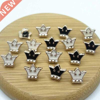 Suoja 20pcs,12mm Beige Black Acryl Buttons,Imperial Crown