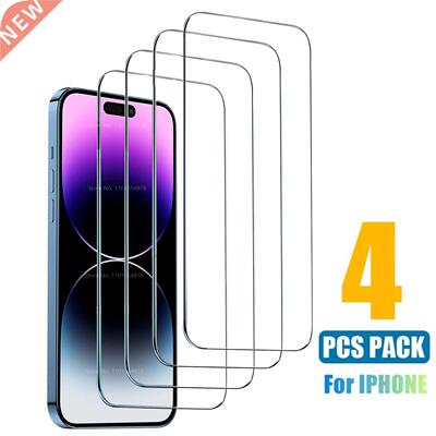 4PCS Tempered Protective Glass For iPhone 14 1 12 11 Pro Ma