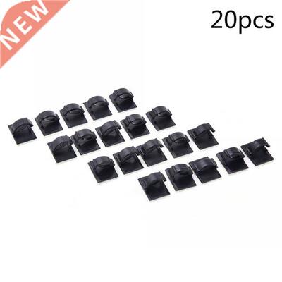 20pcs Adhesive Car Cable Clips Cable Winder Black Management