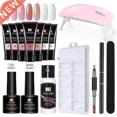 Nail Extension Gel Polish Set Pink White Crystal UV LED