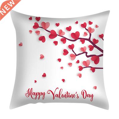 Valentine's Day Lover Pattern Pillowcase Polyester Peach Pil