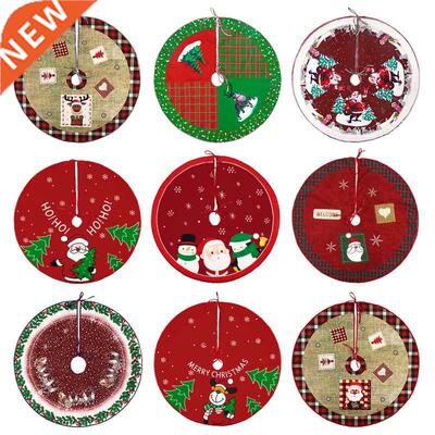 62cm Christmas Tree Skirt Exquisite Santa Snowman Elk