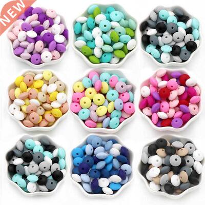 Joepada 50Pcs 12MM Lentil Silicone Beads BPA Free  Eco-fr