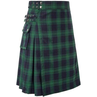 Men Classic Plaid Scottish Kilt 苏格兰节日裙男装格纹撞色