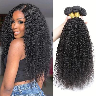 Mongolian Kinky Curly Human Hair Bundles Natural Jerry Curl