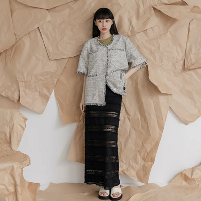 TXGN 甜系百搭日常时尚学生薄款显瘦风女字蕾丝休闲半身裙