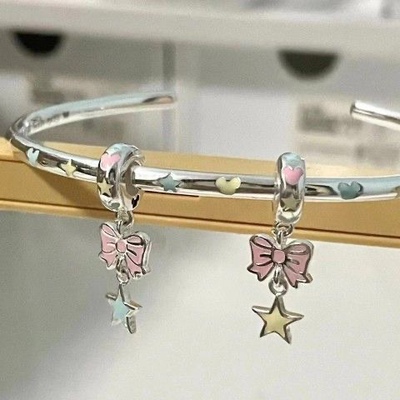 原创星星蝴蝶少女心粉系手镯DIY串珠BEADS基础链软软甜甜精致礼物