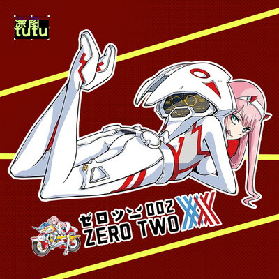 Darling in the FranXX 国家队02周边二次元动漫车贴汽车反光车贴