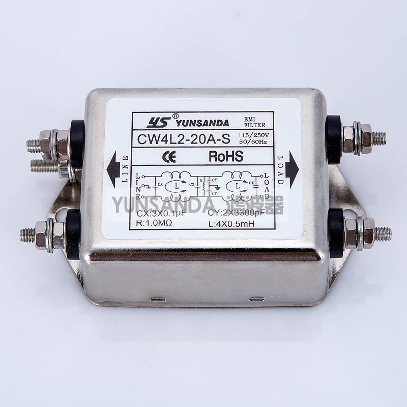 CW4L2-20A-S电源净化滤波器220vEMI螺丝式双极隔离抗干扰交流单相_虎窝淘