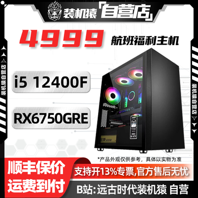 T11装机猿自营店4999航班/RX 6750 GRE/i5 12400F/电脑台式主机