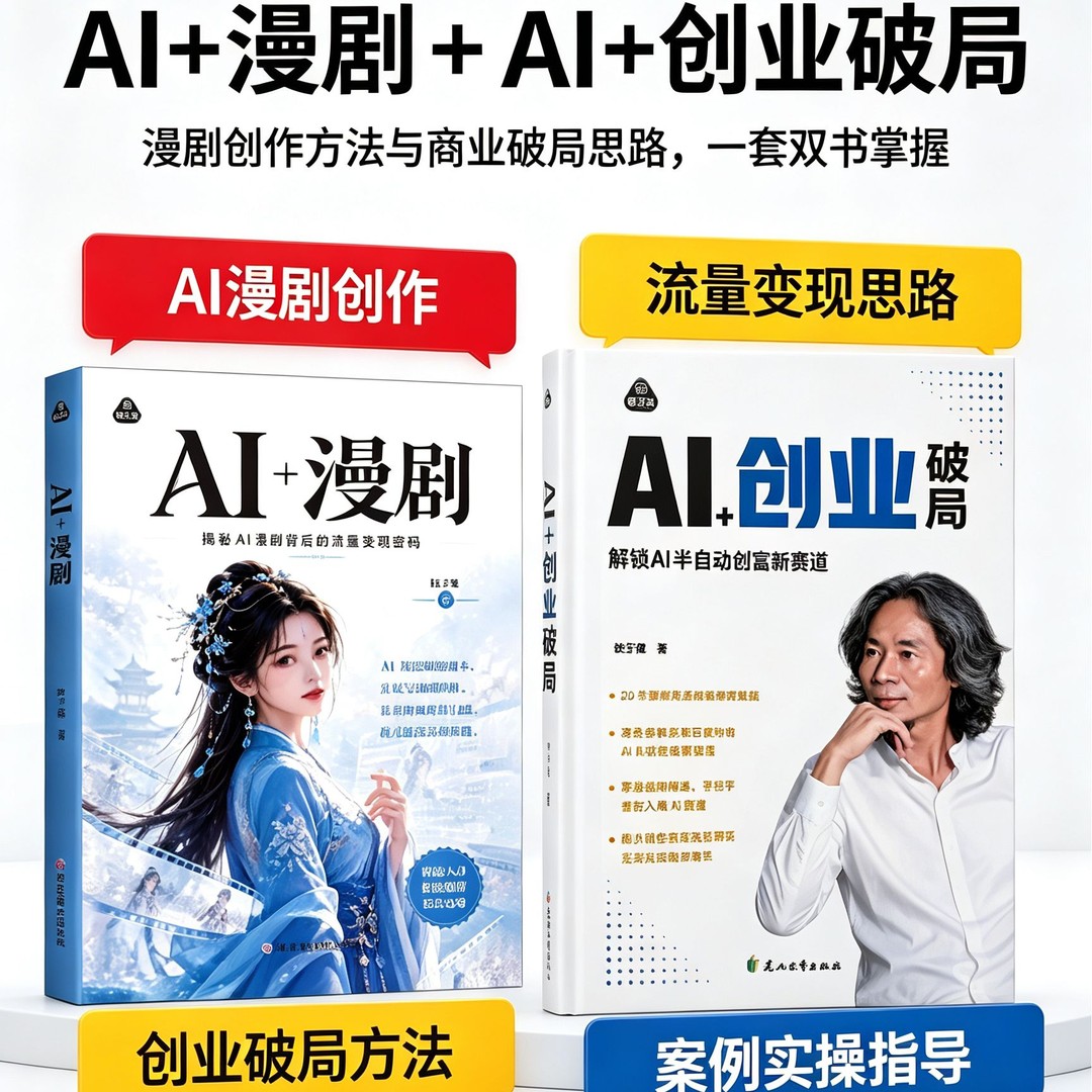 抖音同款杜子建AI漫剧揭秘背后的清量现密码AI创业破局解锁半自动创富新道漫剧创作方法与商业破局思路普通人吃透AI工具实操赋能书