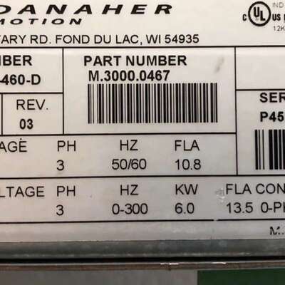 议价DANAHER丹纳赫驱动器MMC-SD-6.0-460-D可维修