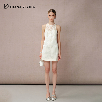 DIANAVEVINA夏季新款连衣裙女圆领无袖时尚气质修身显瘦裙子