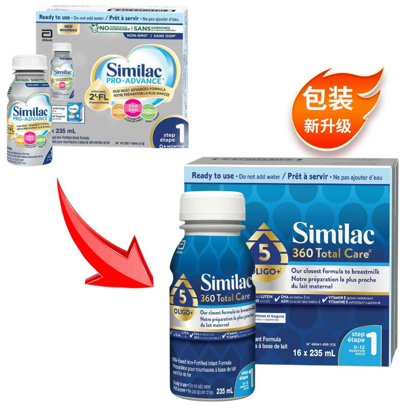 加拿大进口雅培SimilacHMO婴幼儿配方奶水奶1段液态奶16X235ML