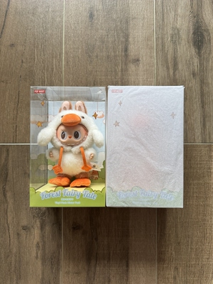 POP MART 泡泡玛特THE MONSTERS 森林童话鸭子LABUBU搪胶毛绒吊卡