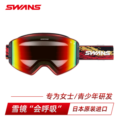 新款开窗柱面炫彩镜片雪镜SWANS