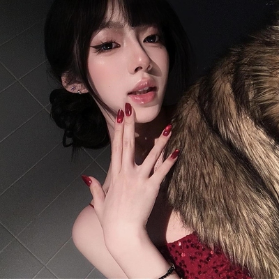 【红宝石】高品质纯手工复古牛血红玻璃珠猫眼穿戴甲显白美甲新娘