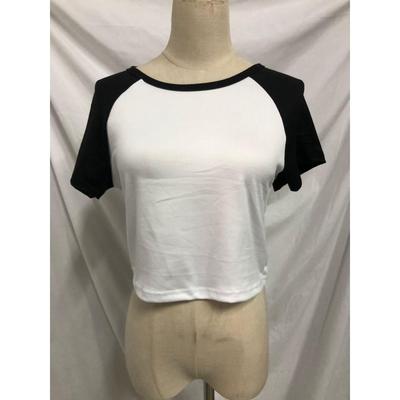 neck round aesthetic -girl crop clothes -shirt womens
