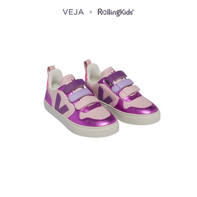 VEJA 儿童运动鞋紫色魔术贴一脚蹬运动鞋丨RollingKids