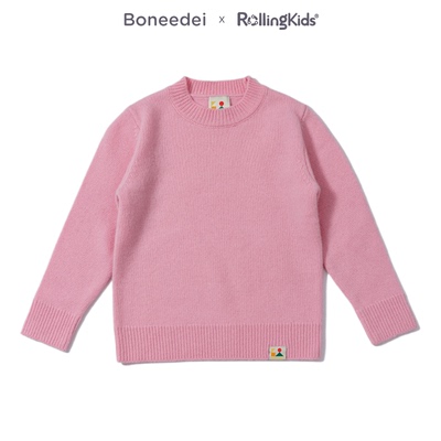 Boneedei 儿童圆领毛衣男女童时尚百搭休闲上衣丨RollingKids