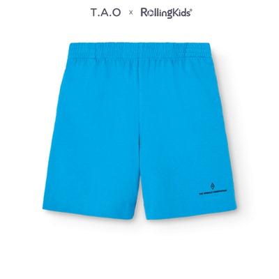 T.A.O 蓝色休闲运动风松紧腰五分裤男女童短裤丨RollingKids