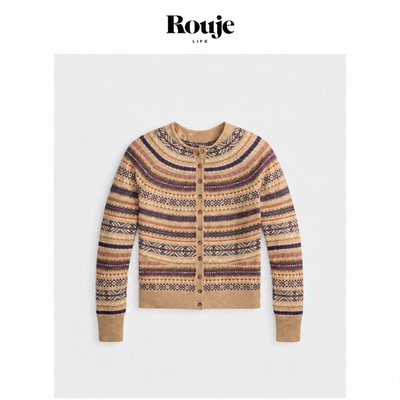 【现货】Rouje Life小马牌RL上衣26秋费尔岛提花条纹针织开衫