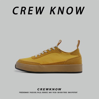 【法国CREW KNOW专柜】青年板鞋运动休闲系带透气春秋平跟圆头