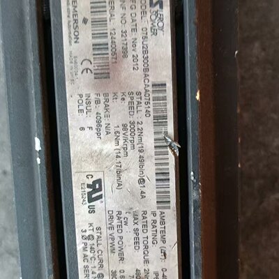 询价爱默生电机 U2B300BACAB075140功能包好可维修