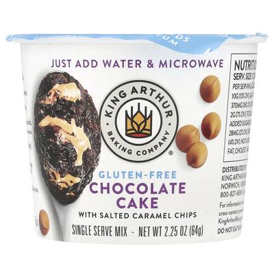 King Arthur Flour,含咸味焦糖片的巧克力蛋糕，无麸质，2.25 盎6