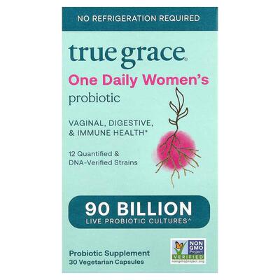True Grace,One Daily Women's Probiotic, 30 Vegetarian Capsul